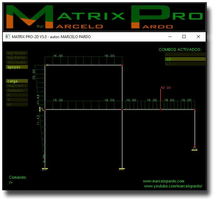 PROGRAMA DE ANÁLISIS DE PÓRTICOS EN 2 DIMENSIONES: MATRIX-PRO